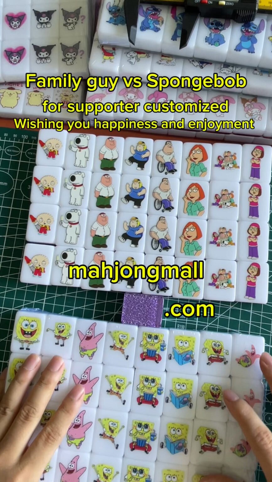 (Family Guy vs SpongeBob) XL Seaside Escape Mahjong Tiles Game ...